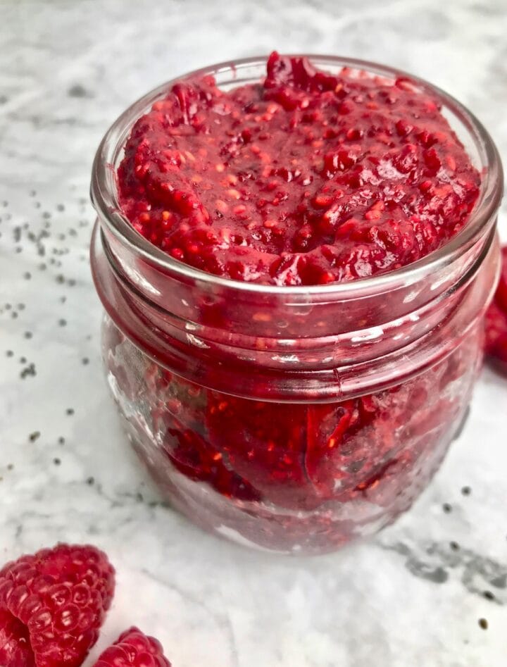 Easy Sugar-Free Raspberry Jam with Dates (Vegan) - Bree's Vegan Life