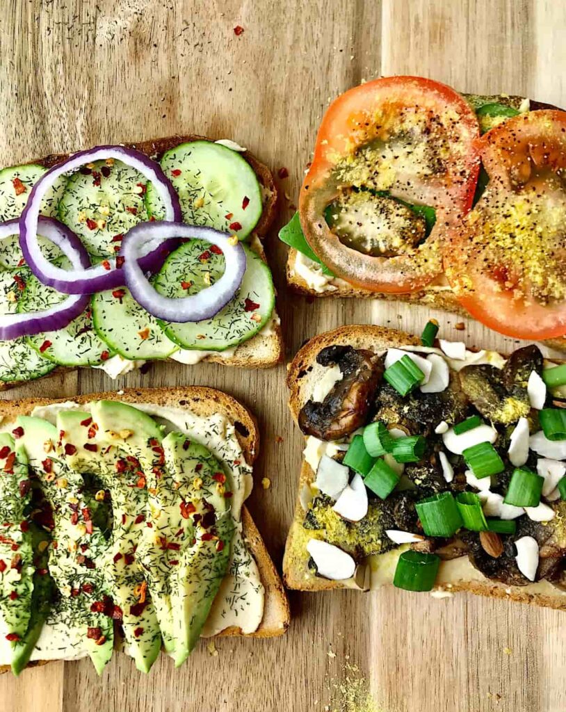Hummus Toast (4 Ways) - Bree's Vegan Life